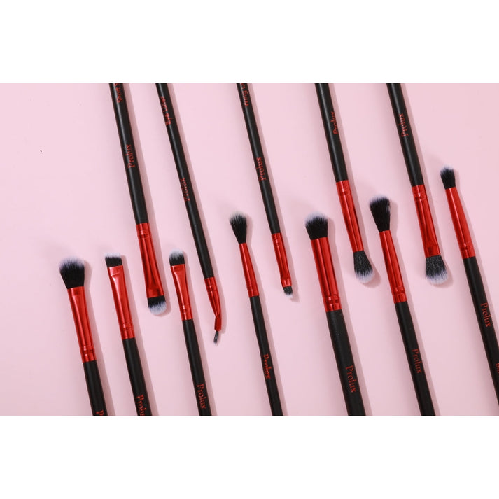 Prolux Deluxe Red Makeup Brush Set for Flawless Blending – Prolux Cosmetics
