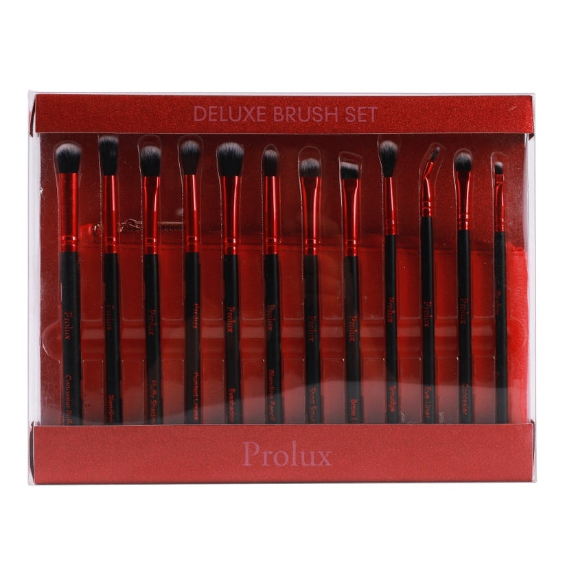 Prolux Deluxe Red Makeup Brush Set for Flawless Blending – Prolux Cosmetics