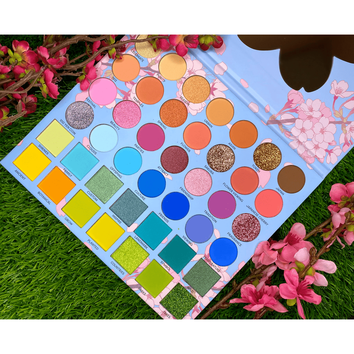 Cherry Blossom Eyeshadow Palette - Matte, Shimmer & Glitter in One
